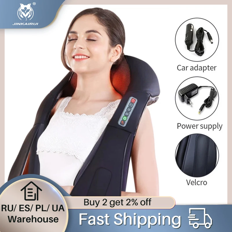 U Shape Electrical Shiatsu Back Neck Shoulder Body Massager Infrared 4d ...
