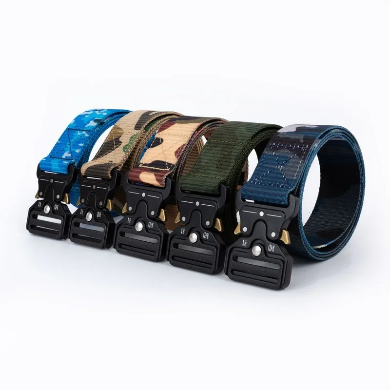 Men-Tactical-Belt-Webbing-Adjustable-Military-Style-Nylon-Canvas ...