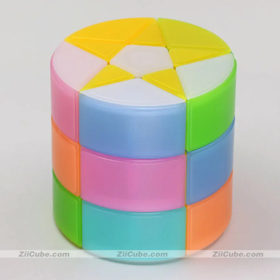 YongJun Colorful Stars Cylinder Magic Cube YJ Column 3X3 Puzzles Cubo ...