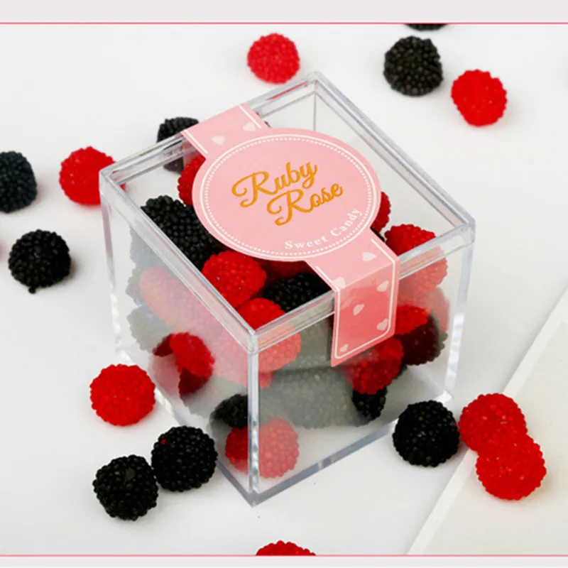 12pcs Acrylic Candy Box Goodie Bags Clear Chocolate Plastic Wedding ...