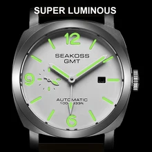 SEAKOSS 100m Diving Men GMT Automatic Mechanical Watches 1963 Seagull ...