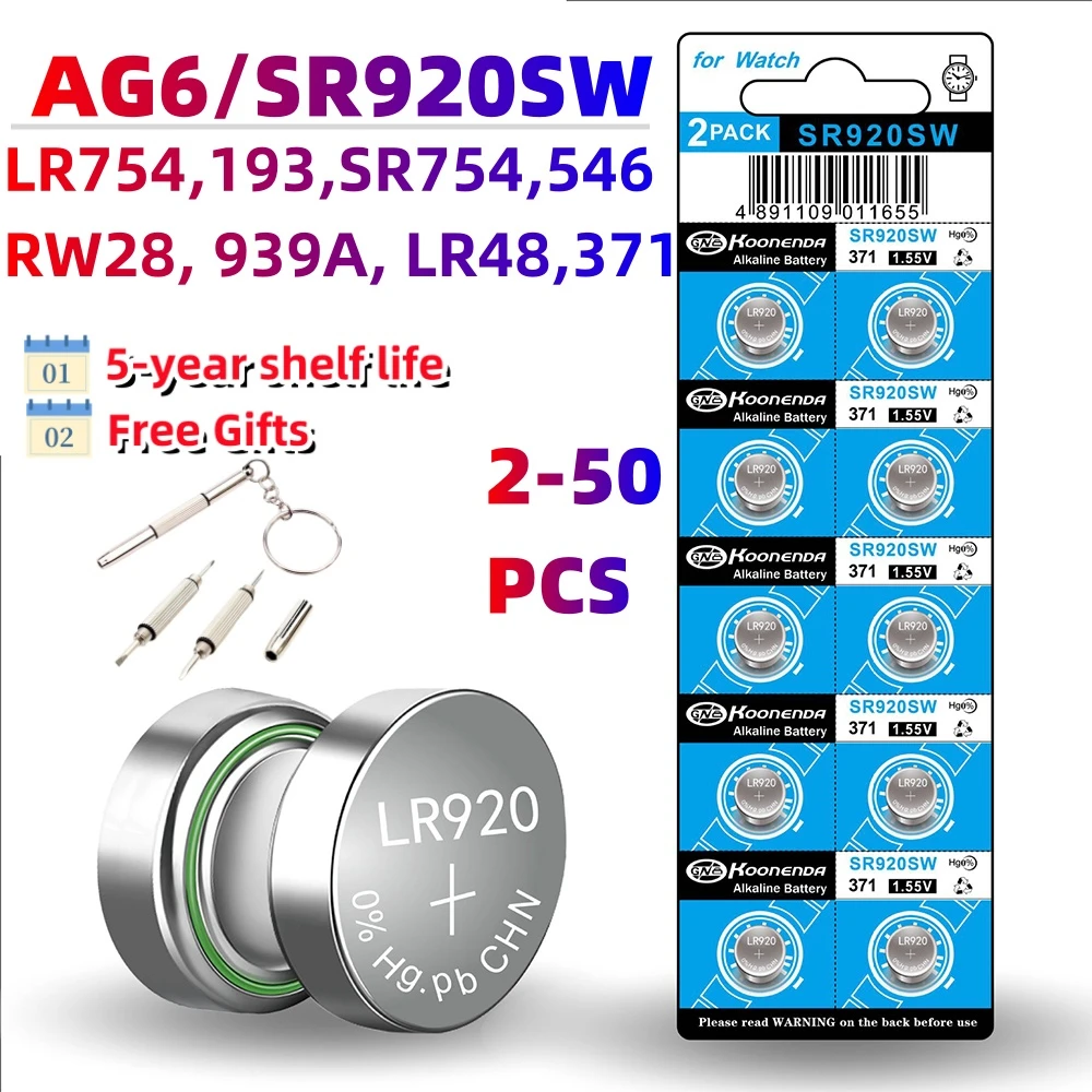 High-Quality-AG6-1-55V-Coin-Alkaline-Battery-371-SR920SW-LR920 ...