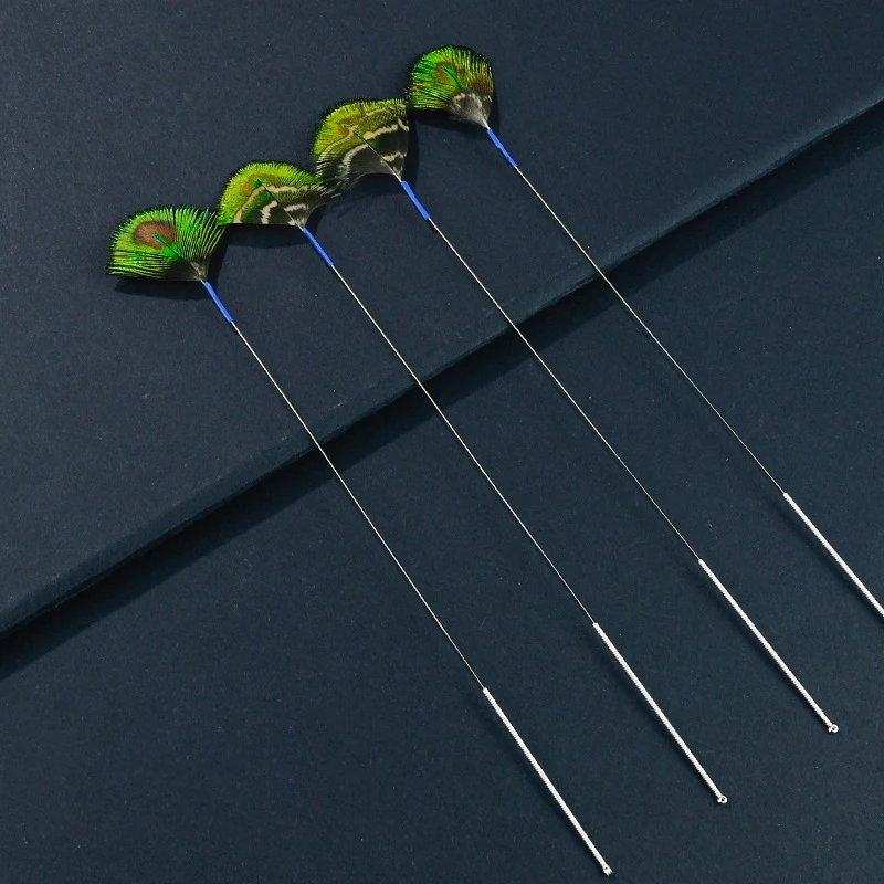 Peacock-Feather-Earpick-Wax-Remover-Curette-Adult-Stainless-Steel ...