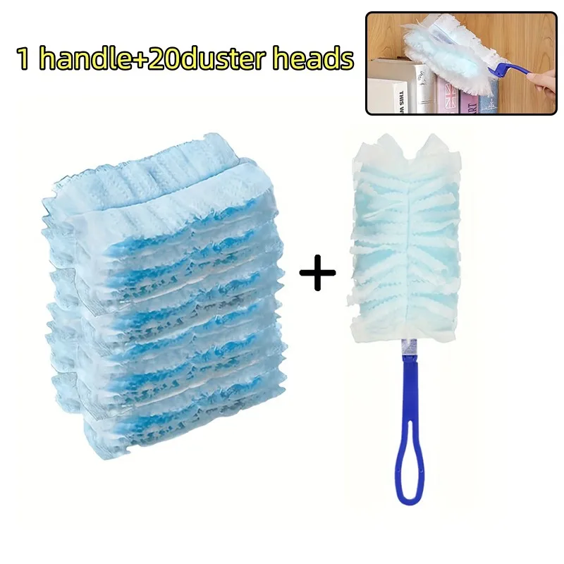 Dusterostatic Dust Duster 20pcs Blue Fluffy Fiber Brush Head ...