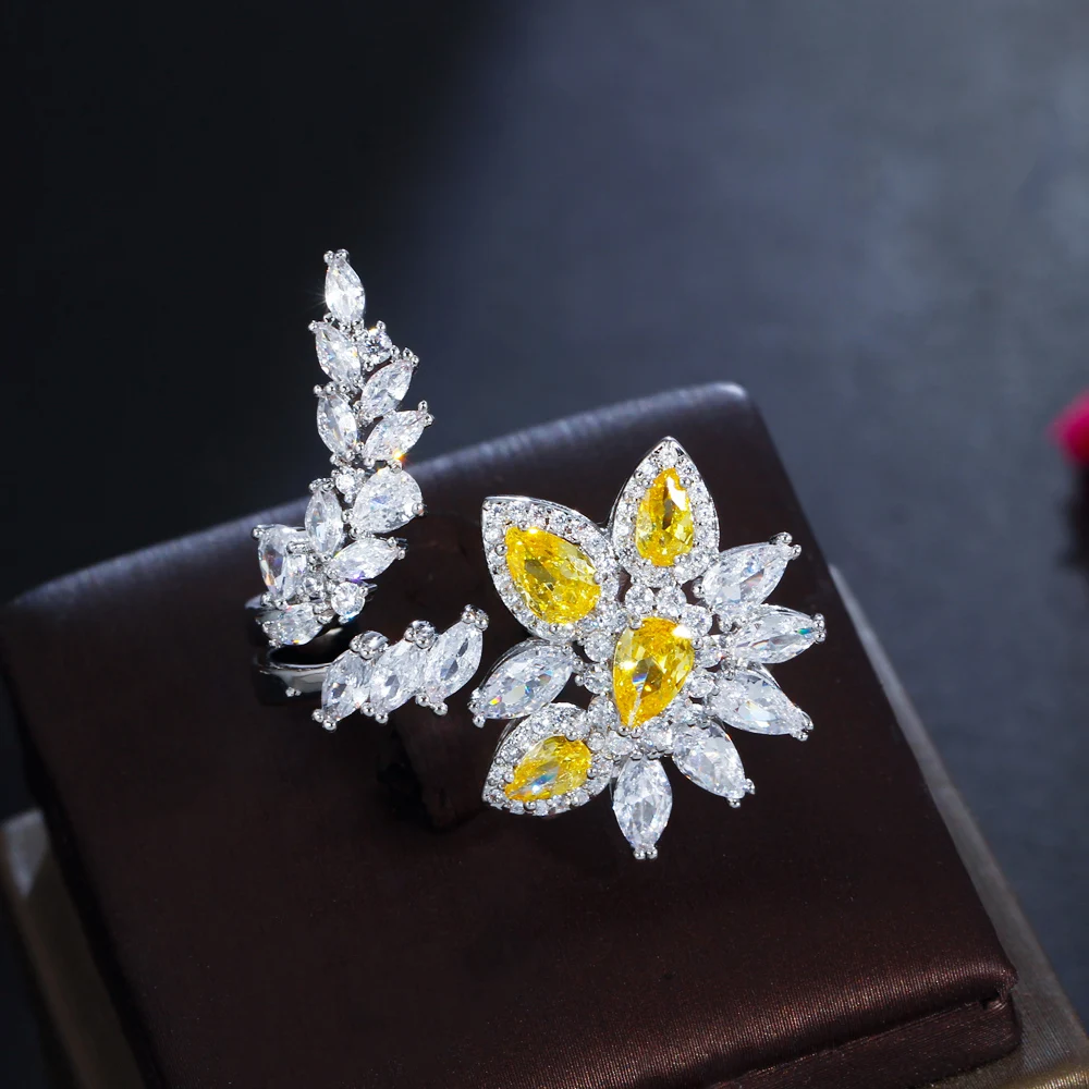 CWWZircons-benzersiz-CZ-sar-zirkon-b-y-k-yaprak-i-ek-ayarlanabilir-y-z ...