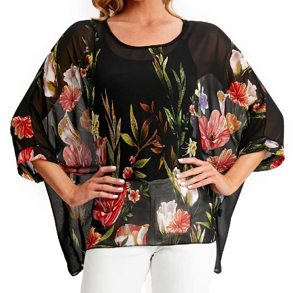 Chemise,Tunique de plage en mousseline de soie pour femmes,chemises en ...