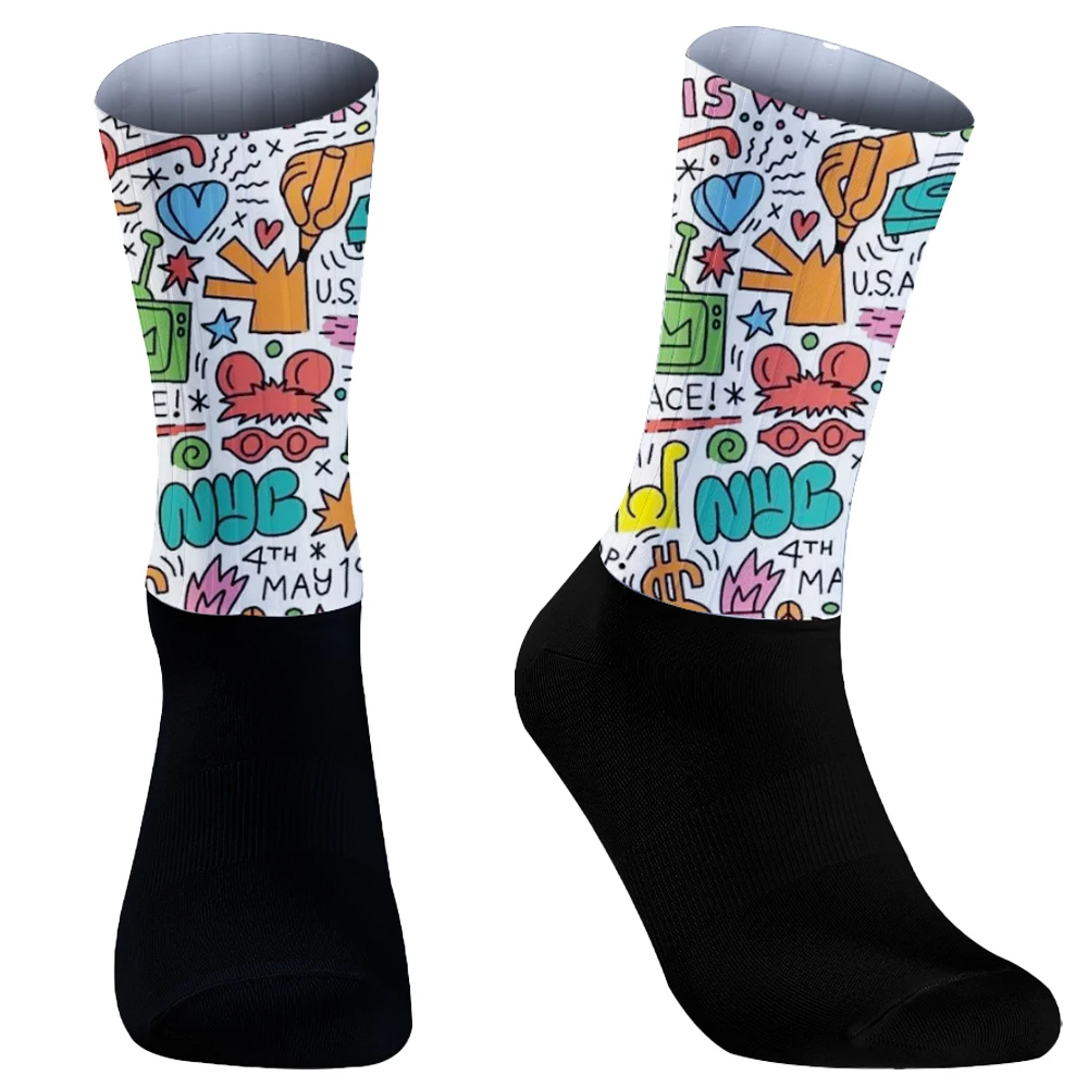 2024-New-Silicone-Cycling-Aero-Socks-Anti-Socks-Slip-Men-Bicycle-Sport ...