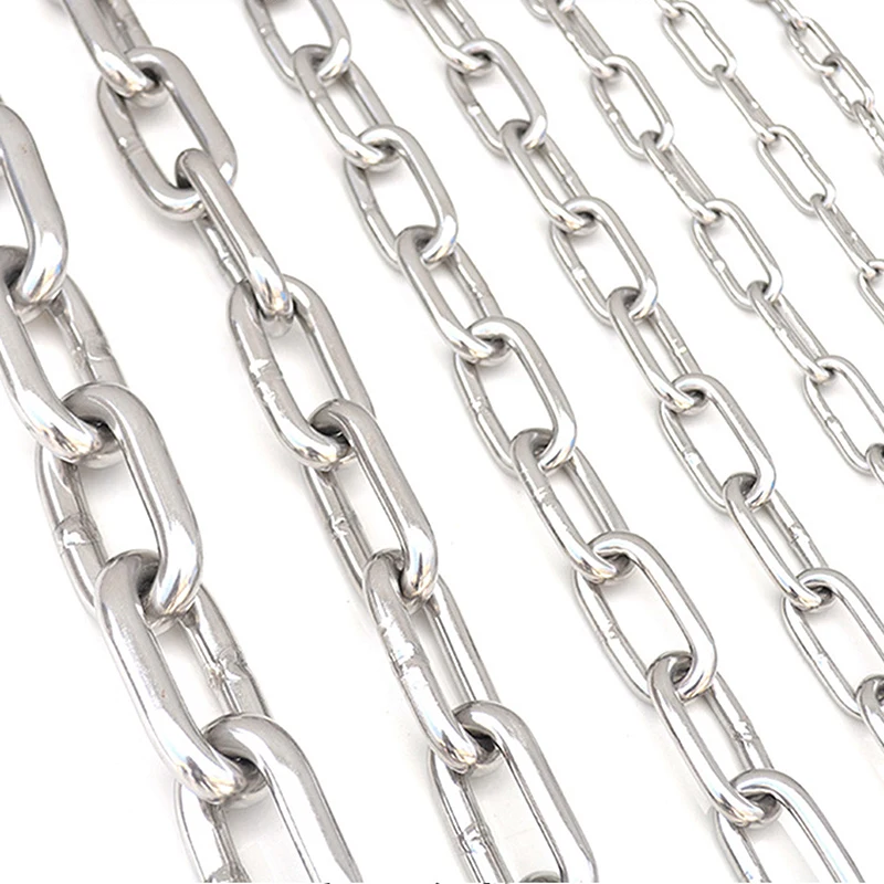 304-Stainless-Steel-Lifting-Chain-Long-Short-Ring-Anti-theft-Chain ...