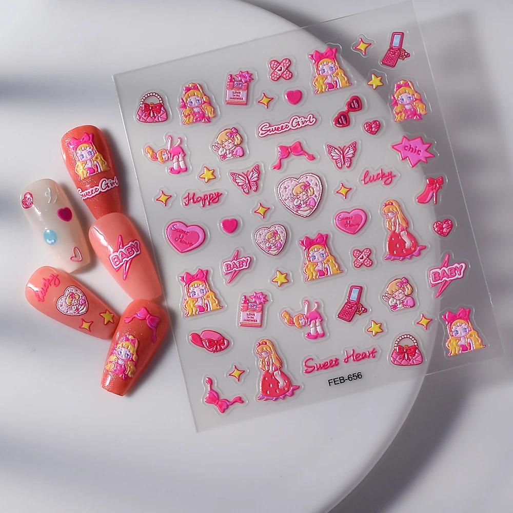 Personalized-1-Sheet-Sweet-Girl-Nail-Sticker-Cute-Doll-Toy-Kids-DIY ...