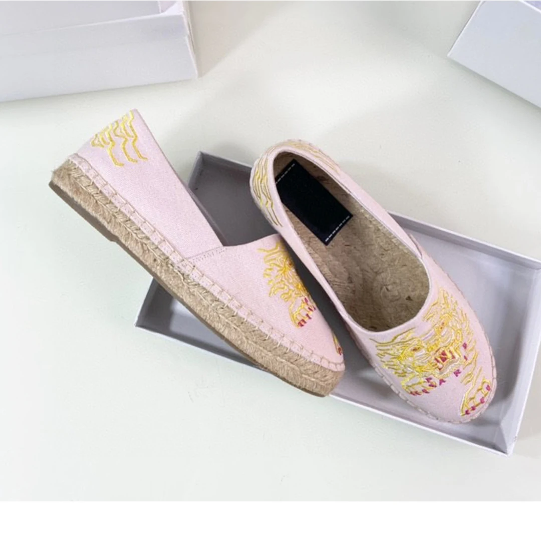 Donnain 2022 New Spring Navy Blue Canvas Tiger Embroidery Women ...