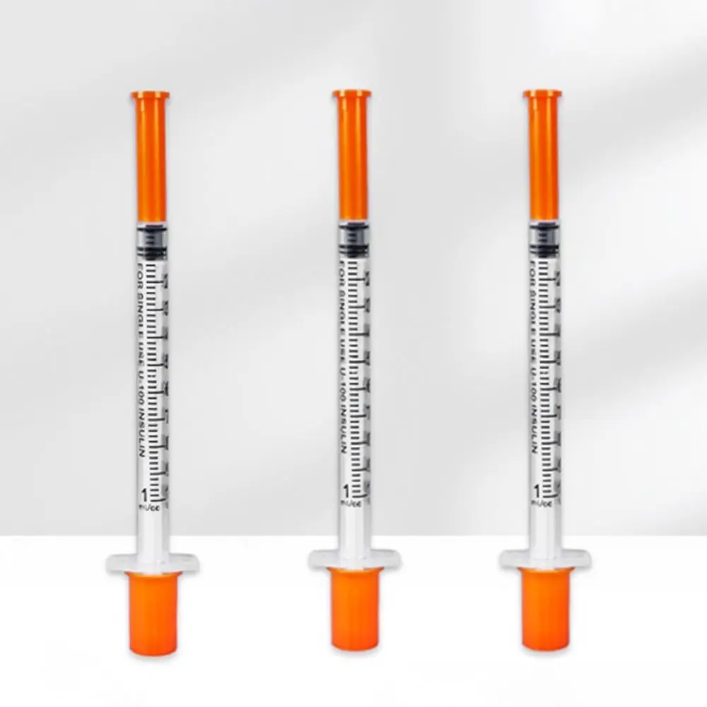 10pcs-1ml-Disposable-Plastic-Veterinary-Syringe-Orange-Cap-Sterile ...