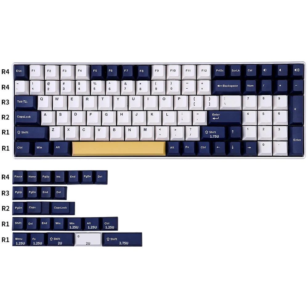 GMK-Rudy-keycap-blue-and-white-PBT-two-color-126-key-cherry-factory ...