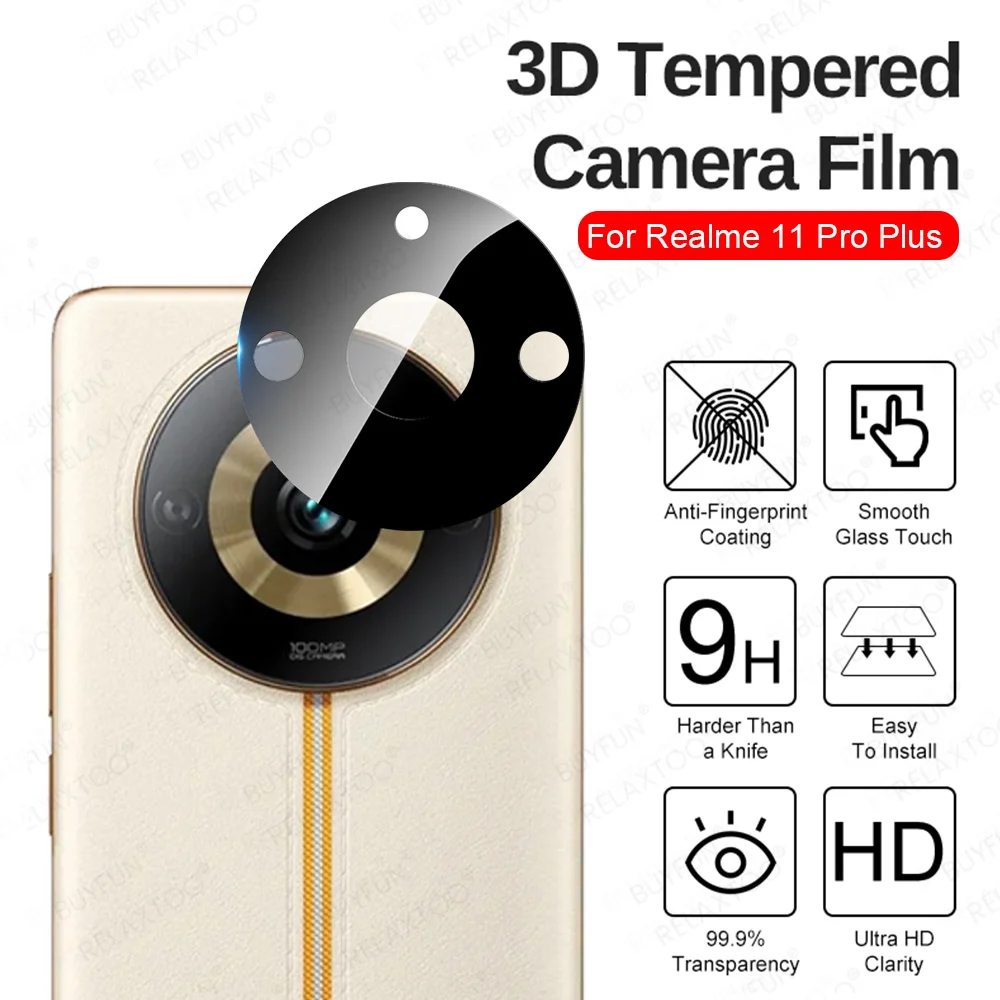 3D Rear Camera Tempered Glass For Realme 11 Pro+ 5G Case Back Lens ...