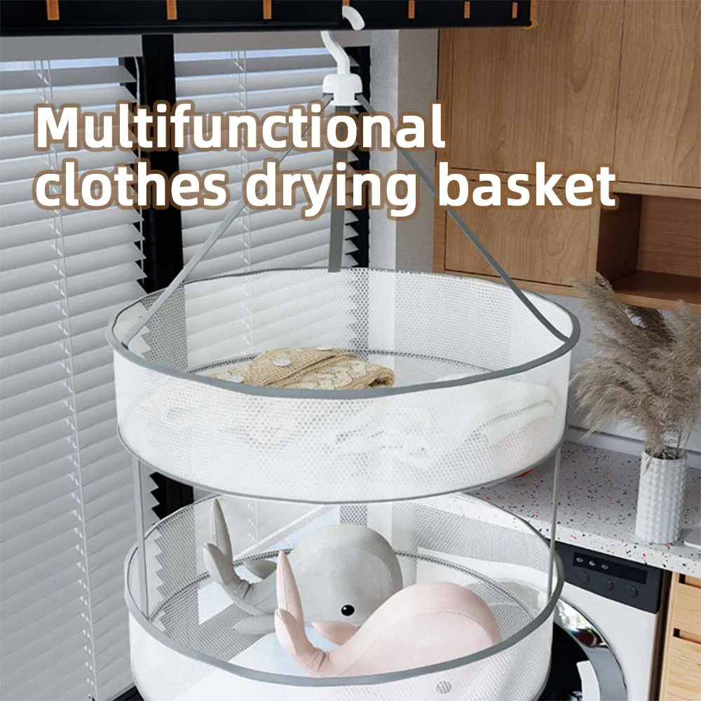 Single-Layer-Double-Layer-Folded-Mesh-Clothes-Drying-Net-Rack-Lay-Flat ...