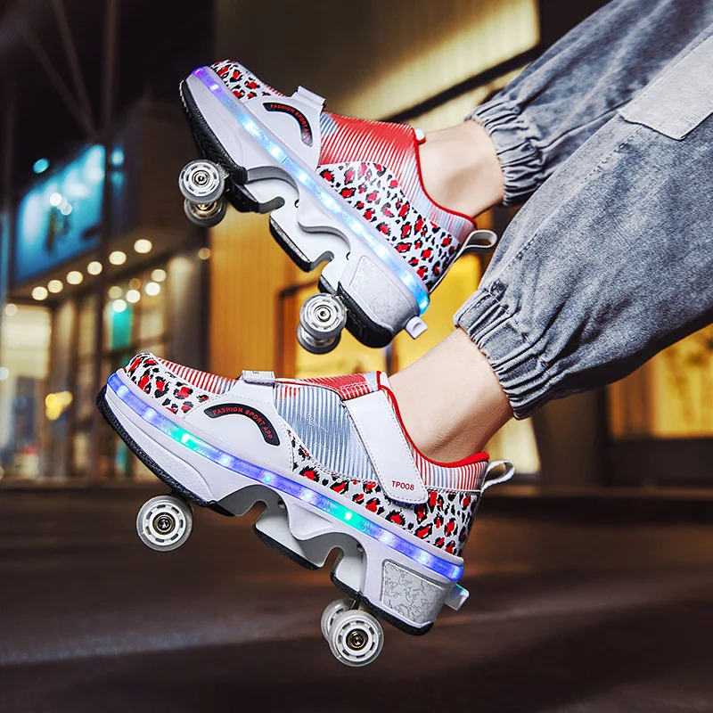 Deformation-Roller-Skating-Shoes-4-Wheel-Child-Rollerblade-Skate-Shoes ...