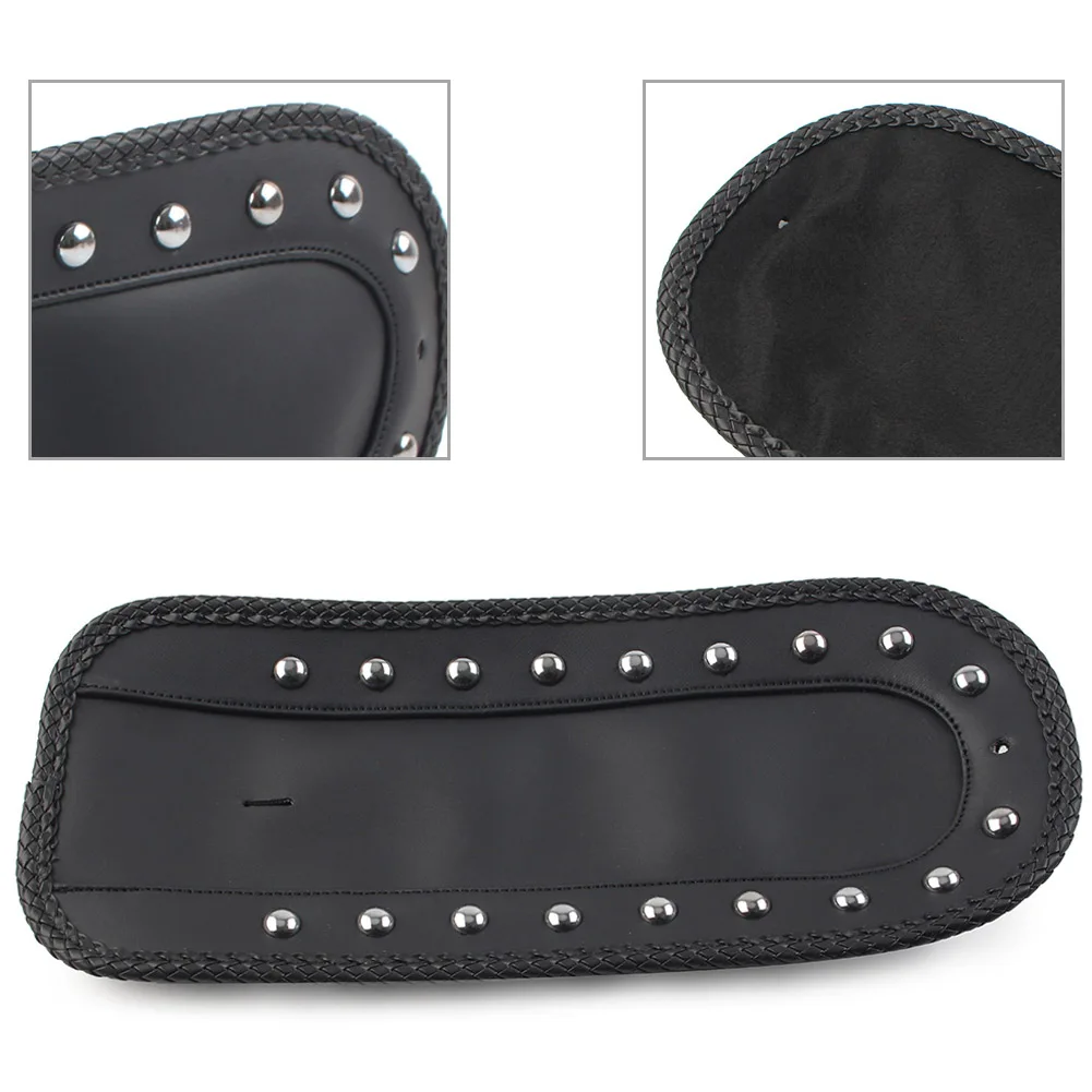 Motorcycle-PU-Leather-Rear-Fender-Bib-Studs-Solo-Seat-For-Harley-Dyna ...