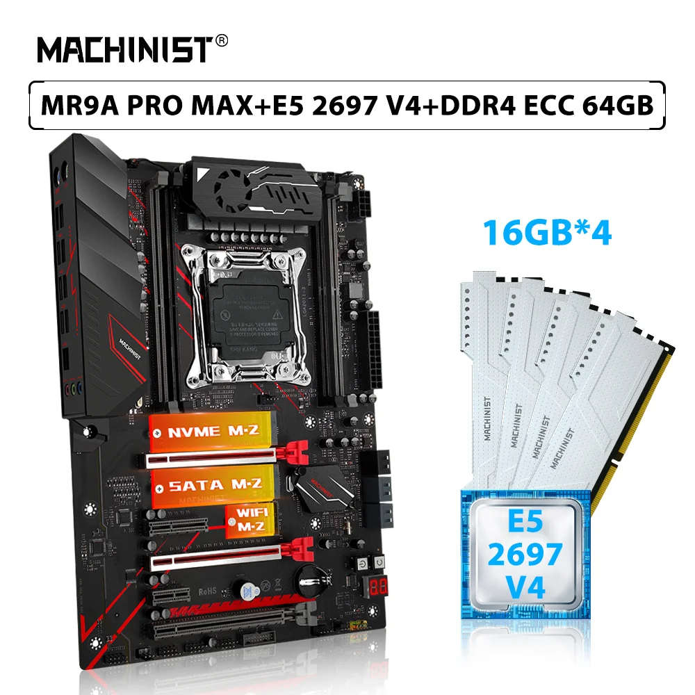 MACHINIST X99 MR9A PRO MAX 마더보드 세트, LGA 2011-3 키트, Xeon E5 - 티몬