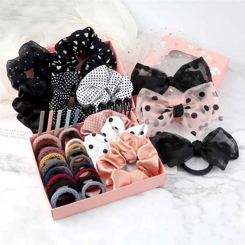 12-17PCS-Girls-Hair-Accessories-Sets-Colorful-Basic-Simple-Solid-Color ...