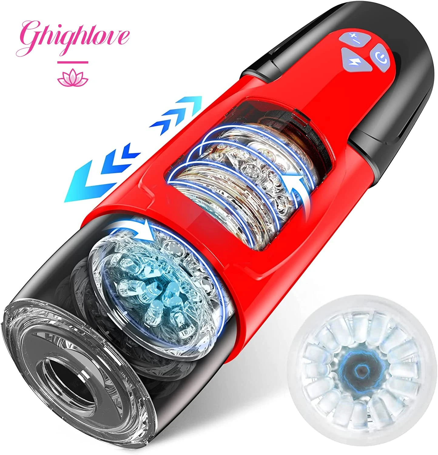 Automatic Rotation Male Masturbator Telescopic Rotation Pocket Pussy Real Blowjob Vagina Sex ...