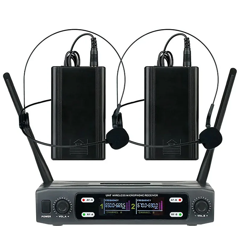 Microphone-sans-fil-2-canaux-UHF-professionnel-d-terminer-dynamique ...