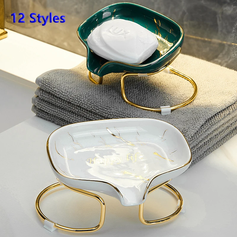 Ermo-Bathroom-Accessories-Ceramic-Soap-Box-3-Colors-Carbon-Steel-Base ...