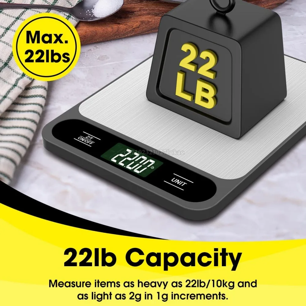 5kg/10kg USB Rechargeable Kitchen Scale, Precision Digital Scale for ...