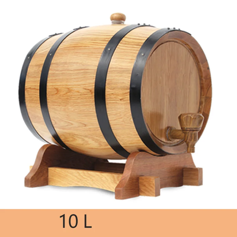 10L-Barrel-Wine-Oak-Bucket-Whisky-Container-Wooden-Barrel-Oak-Bucket ...
