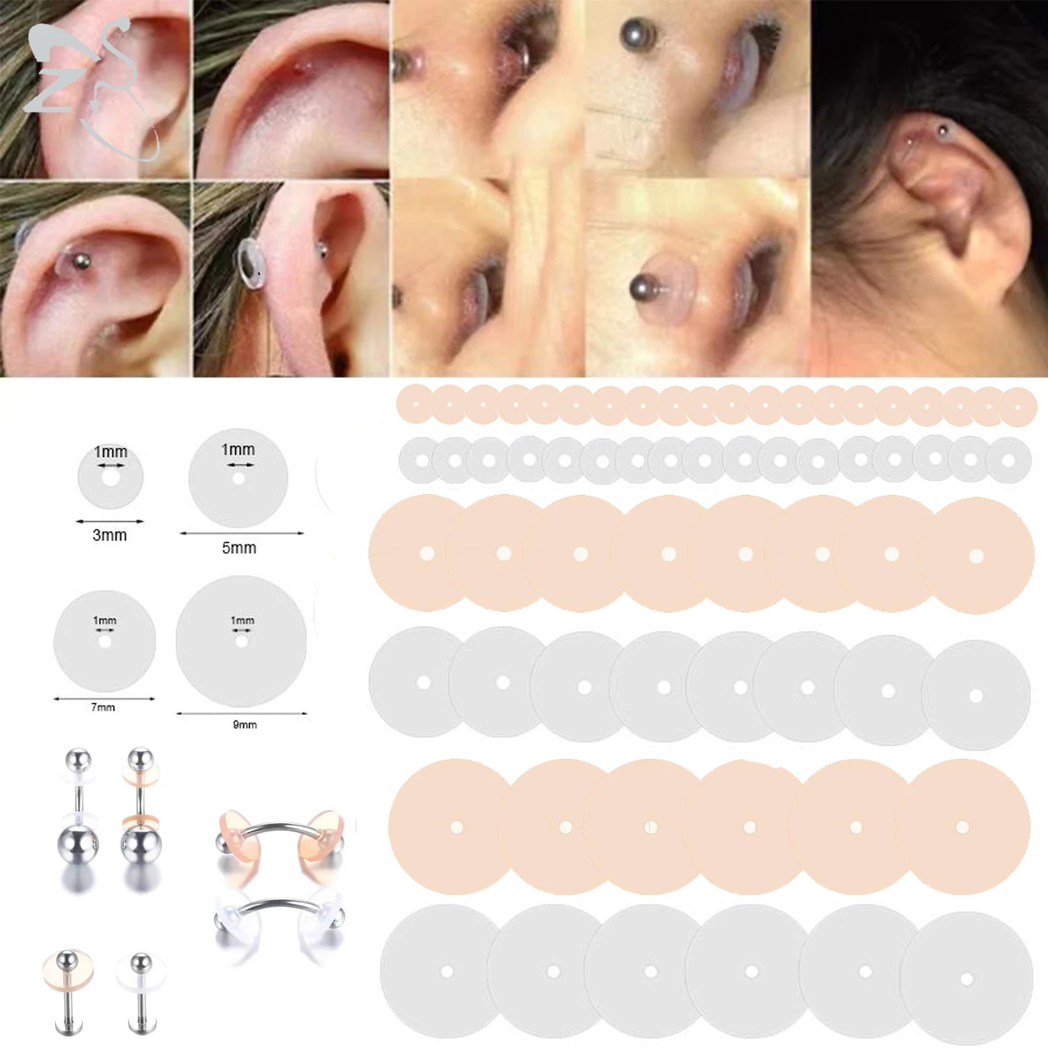 ZS-6-200PCS-Lot-Silicone-Piercing-Transparent-Healing-Discs-Flexible ...