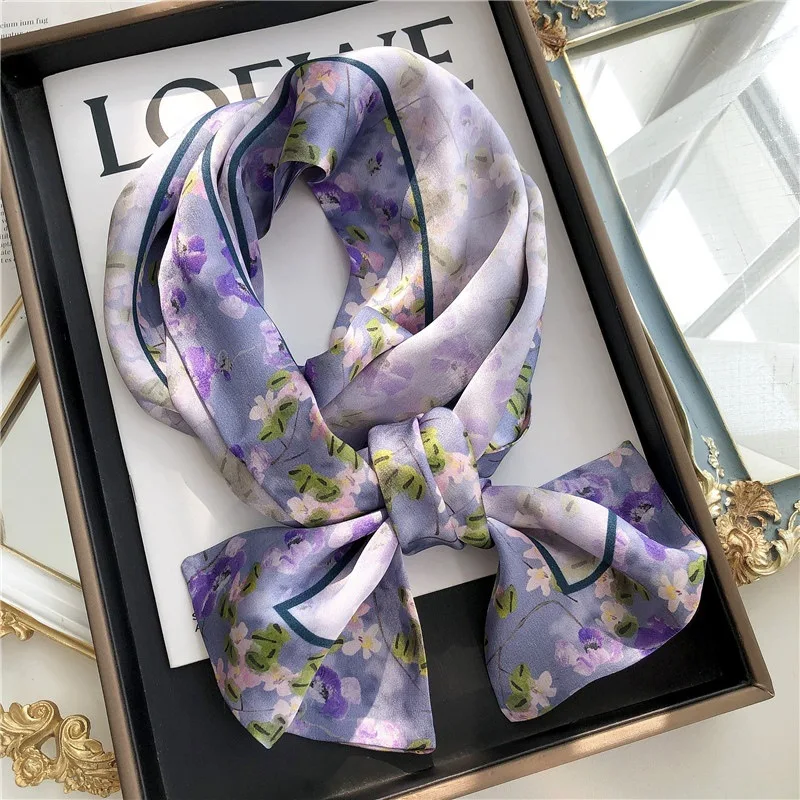 Sea-of-purple-flowers-Premium-Mulberry-Silk-scarf-version-fashion ...