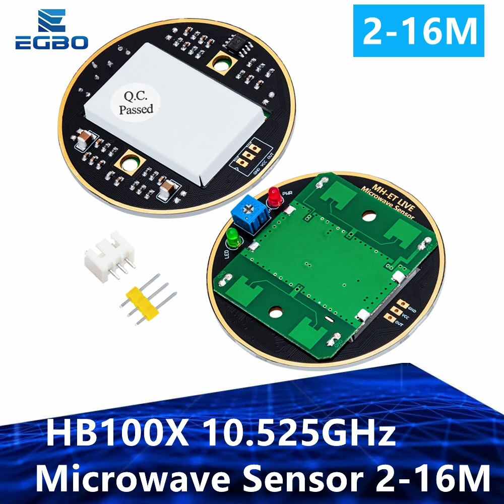 1PCS hb100 HB100 X 10.525GHz Microwave Sensor 2-16M Doppler Radar Human Body Induction Switch ...