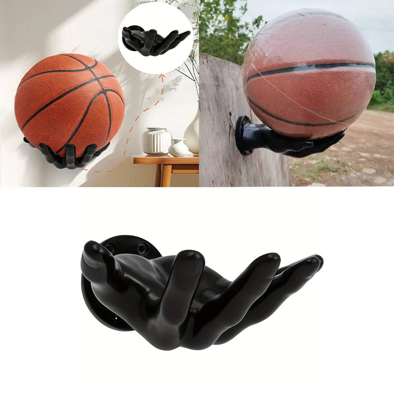 Creative PVC Basketball Storage Rack Wall Mounted Hand Shaped Ball Rack ...