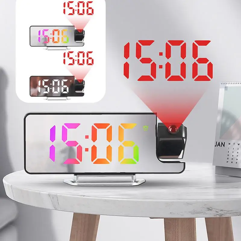 Alarm Clock With Projector Ceiling Projecting Alarm Clock 12/24 H Auto ...