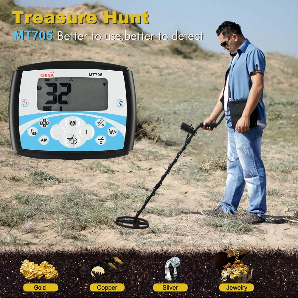 MT705-Metal-Detector-for-Treasure-Hunting-Adjustable-Tracker-Gold ...