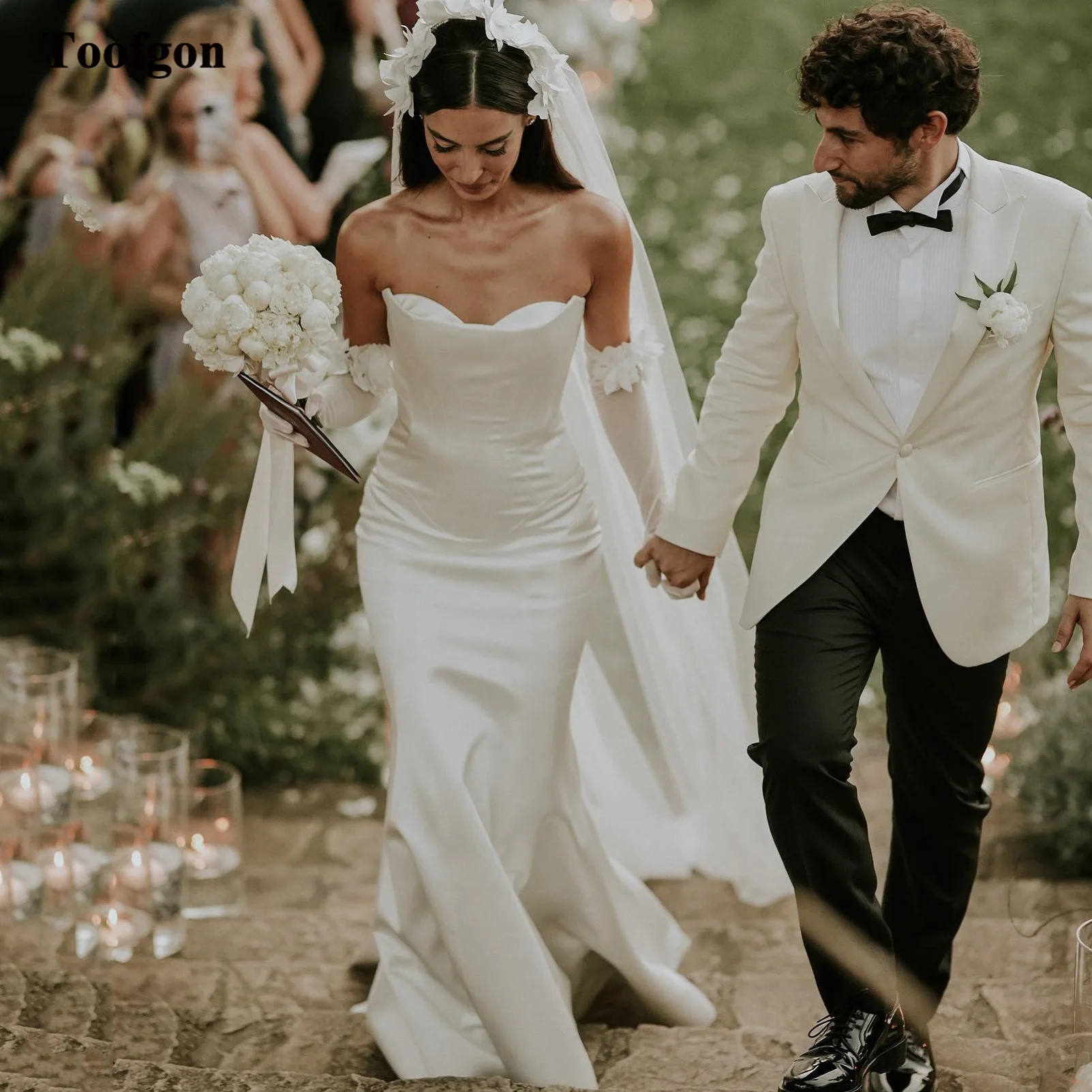 Toofgon-Elegant-Fishtail-Wedding-Dresses-Bride-Sleeveless-Satin-Sweep ...