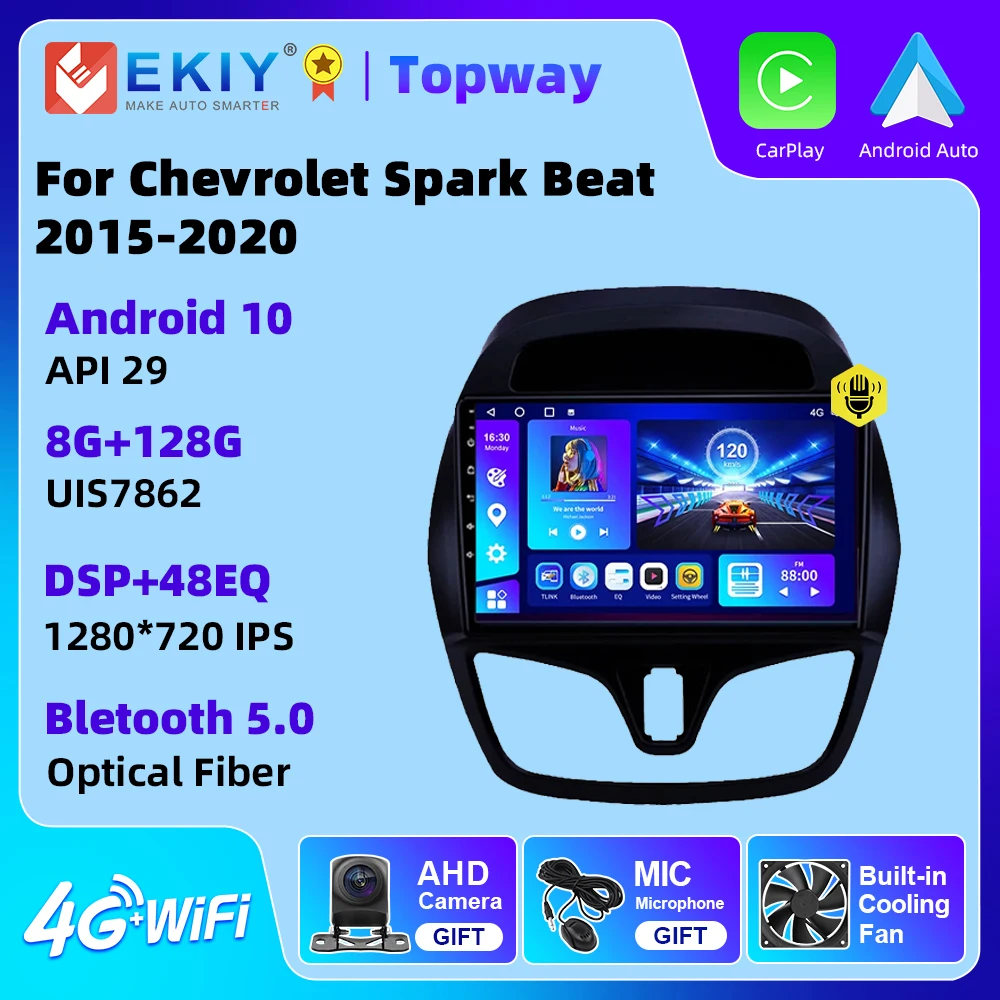 EKIY-Android-10-For-Chevrolet-Spark-Beat-2015-2020-Car-Radio-Stereo ...