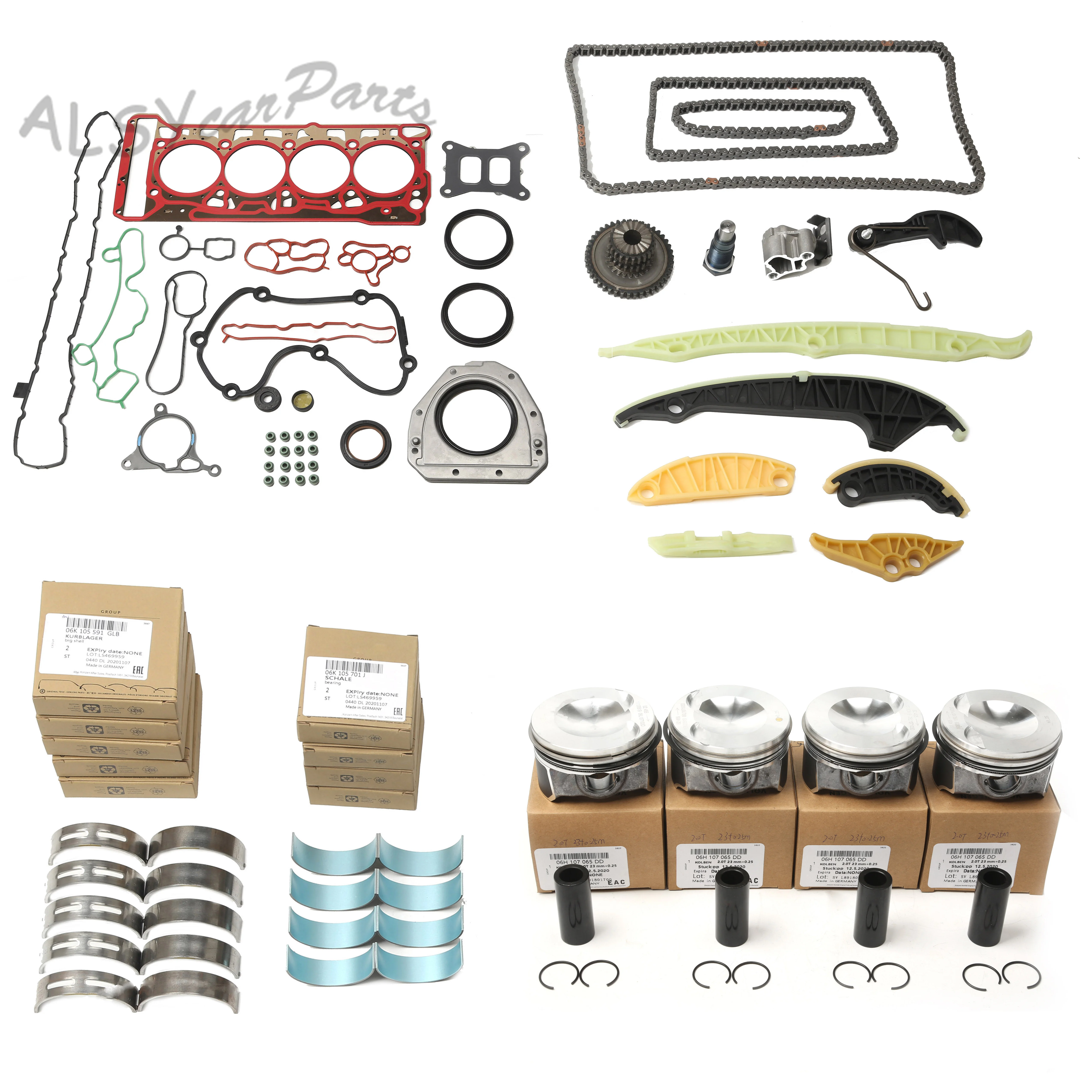 Engine-Gaskets-Pistons-Oversized-0-25MM-Bearings-Timing-Repair-Kit ...