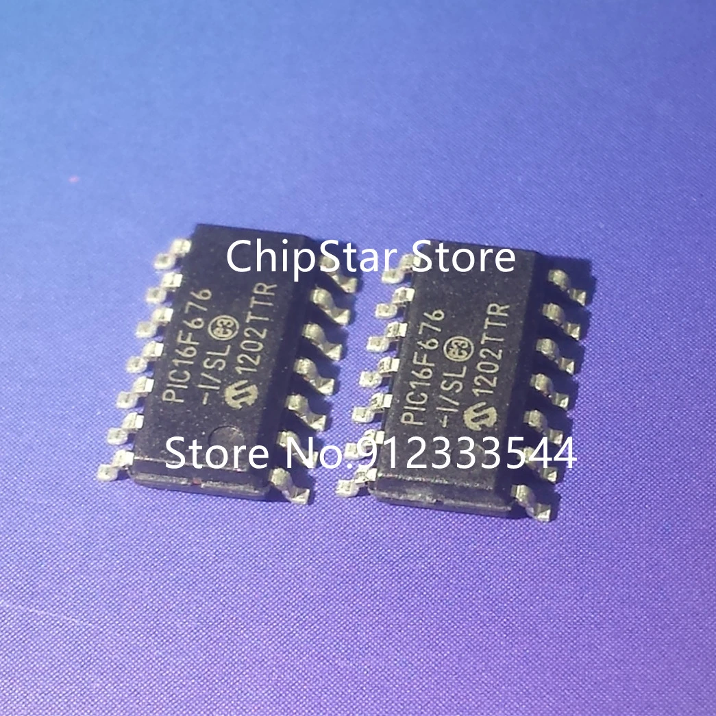1-100pcs PIC16F676-I/SL PIC16F676T-I/SL PIC16F676 SOIC14 8Bit MCU Flash ...