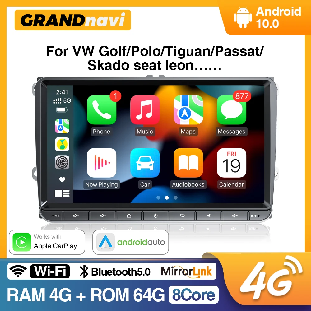 Grandnavi 2din Android For Volkswagen Vw Polo Jetta Skoda Octavia 2 ...