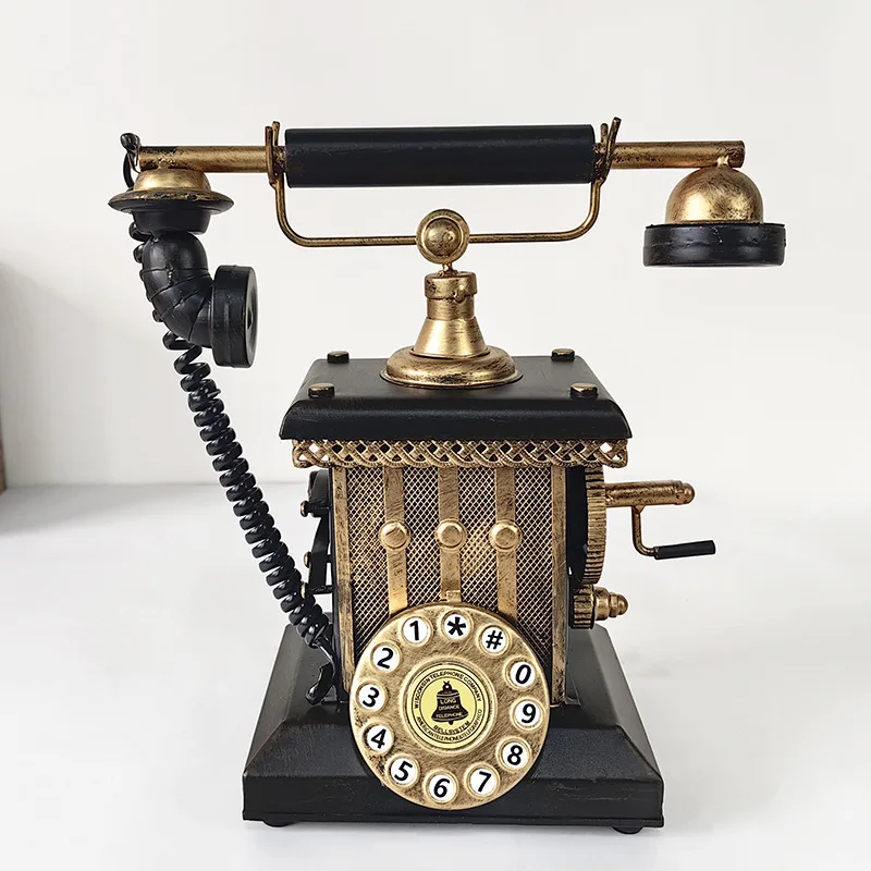 Retro Telephone Model Piggy Bank Telephone Model European Desktop ...