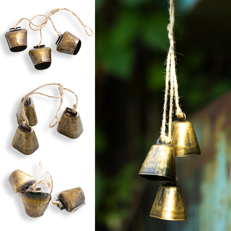 Vintage-Hemp-Rope-Cowbell-Christmas-Metal-Bells-Crafts-Creativity-Home ...