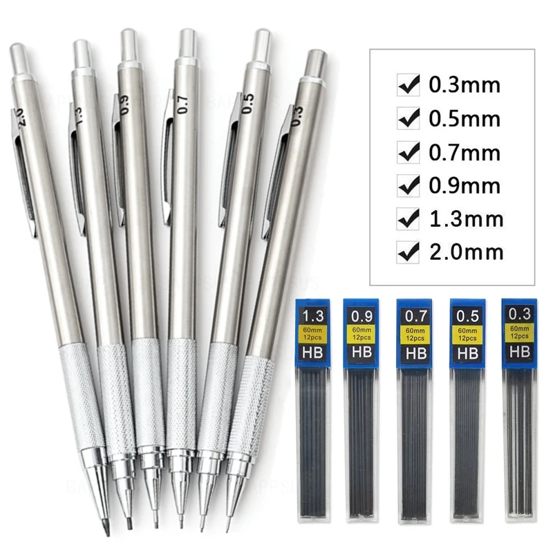 Mechanical-Pencil-Set-Full-Metal-Art-Drawing-Painting-Automatic-Pencil ...