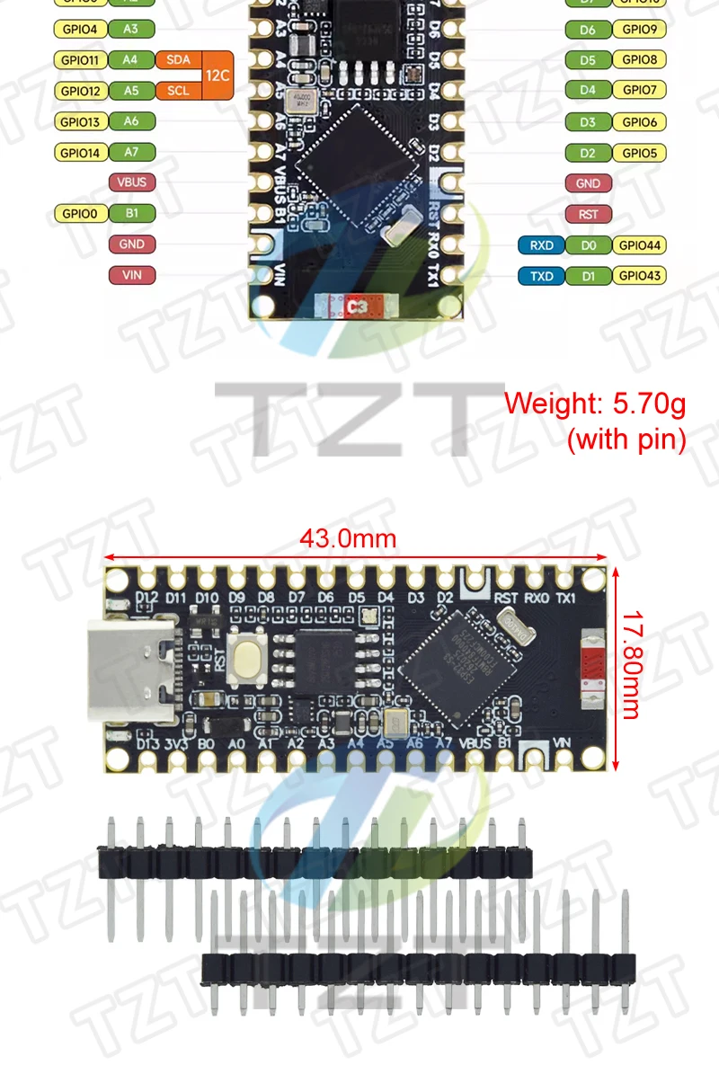 ESP32-S3 Nano WiFi Bluetooth-compatible Development Board IoT Module Based on ESP32-S3R8 240MHz ...