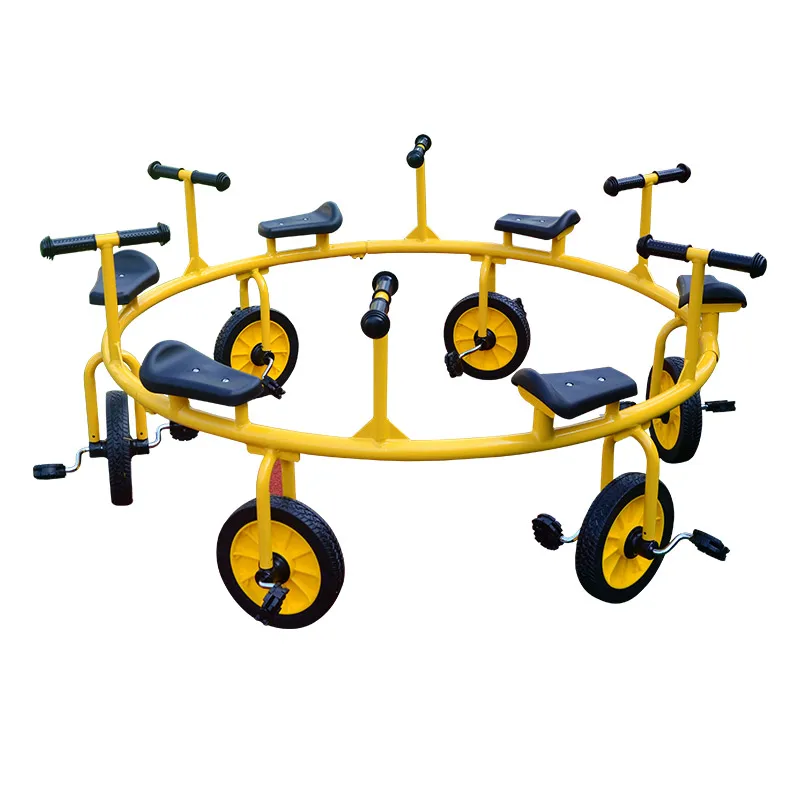 Kindergarten-Multi-Person-Rotating-Bicycle-Children-s-Group-Joint-Car ...