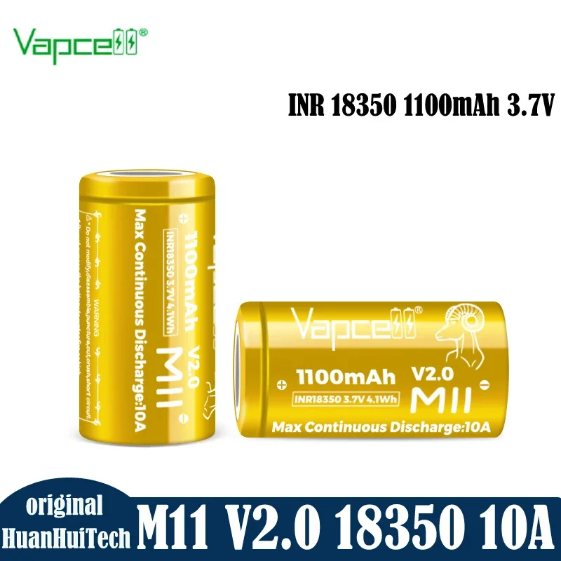 1-10pcs 원래 Vapcell M11 INR18350 1100mAh 자동차 10A 3.7V 손전등에 대 한 높은 전력 충전식 ...