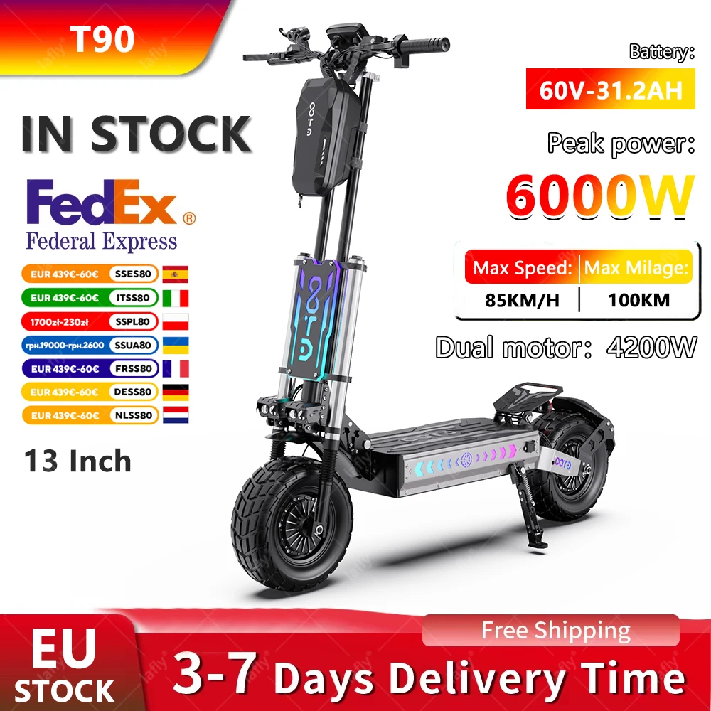 2025NEW OOTD T90 4200W Motors 85km/h Max Speed 13inch Road Off-road ...
