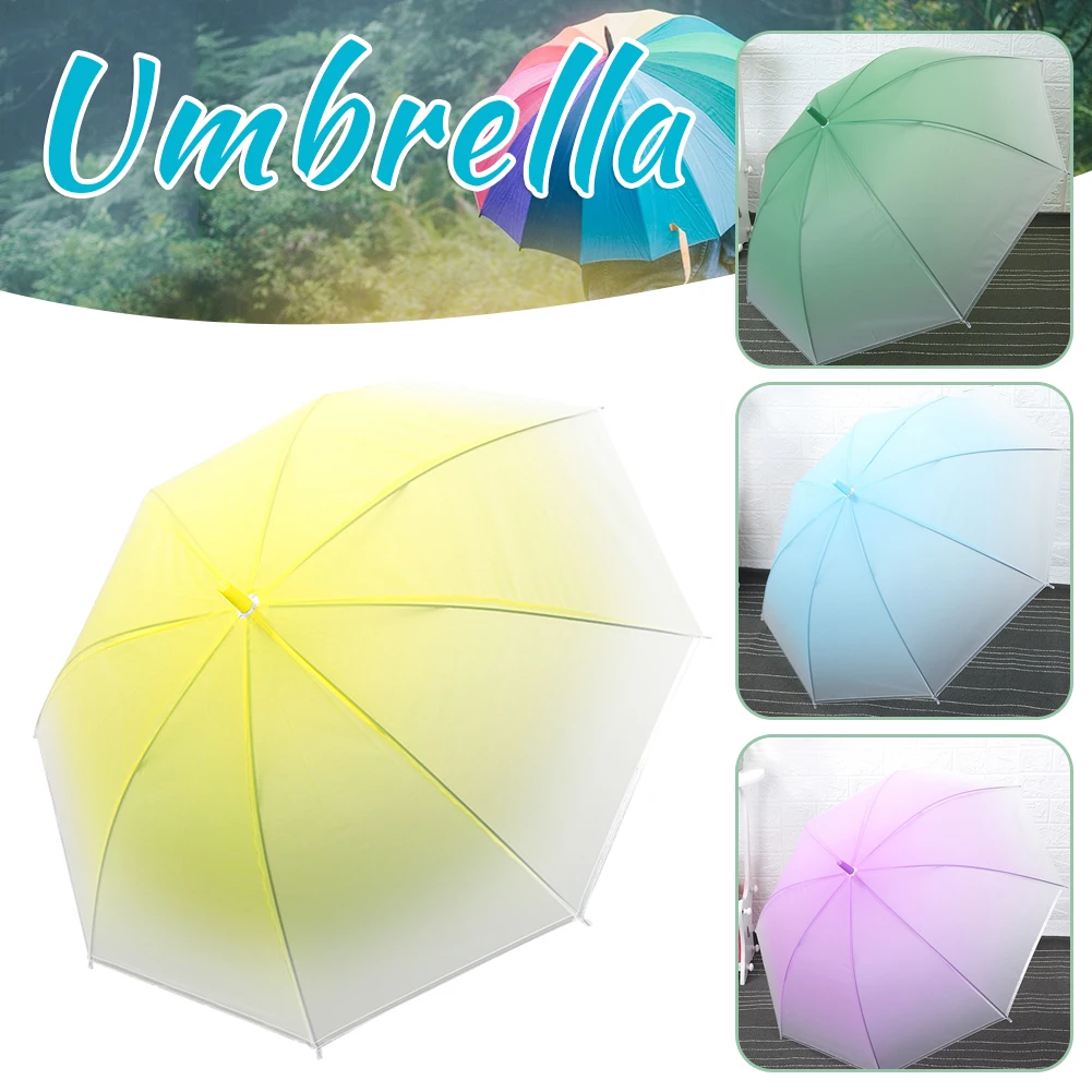 Transparent-Color-Gradient-Umbrellas-Strong-Waterproof-Sunshade-Long ...