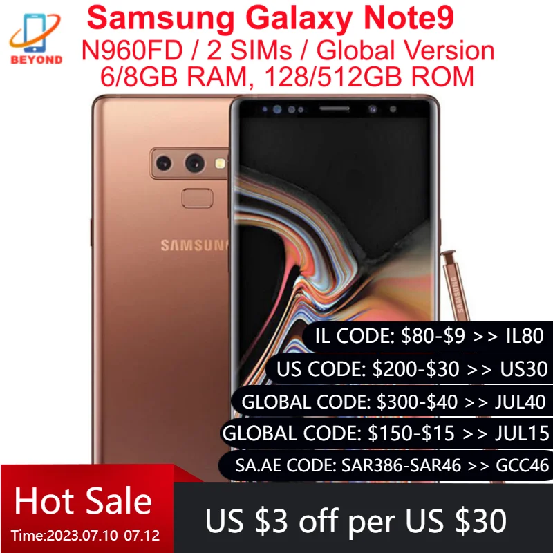 Samsung Galaxy Note9 Note 9 Duos N960FD Dual Sim 128/512GB ROM 6/8GB ...