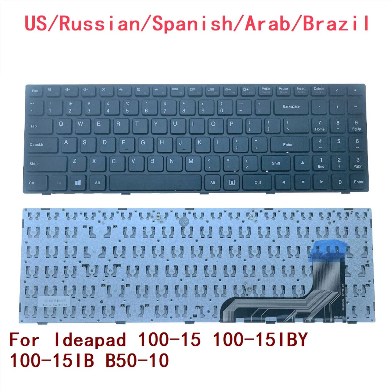 New-US-Russian-Spanish-Arab-Brazil-Laptop-Keyboard-For-Lenovo-Ideapad ...