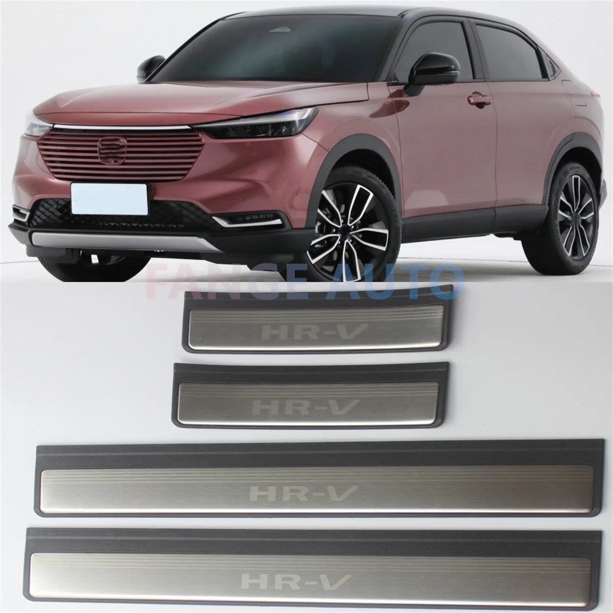 4PCS ABS Stainless Steel Door Sill Scuff Plate Auto Pedals Protector ...