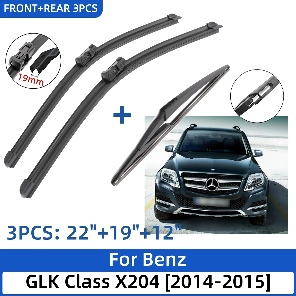 For-Benz-GLK-Class-X204-2014-2015-22-19-12-Front-Rear-Wiper-Blades ...